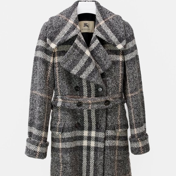 Burberry | Jackets & Coats | Burberry Grey House Check Wool Coat | Poshmark